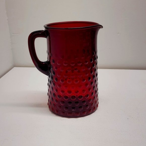Anchor Hocking | Art | Vintage Anchor Hocking Ruby Hobnail 64oz Picher ...